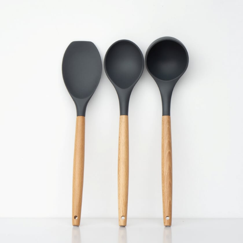 Dark Grey Utensil Set | 11 Piece Kitchen Utensil Set | OUR HOME TO BE ...